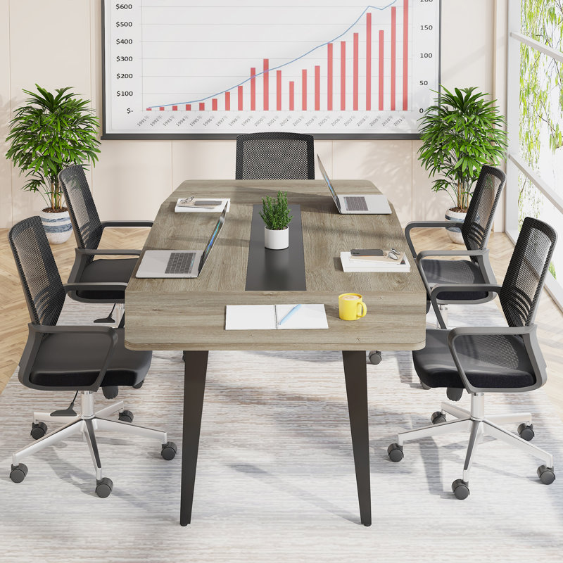 17 Stories Ryebrooke Boat Shaped Conference Table Reviews Wayfair